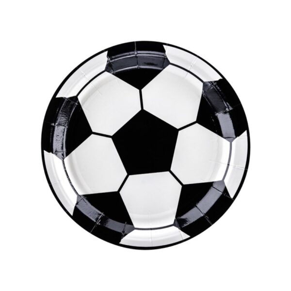 Fodbold paptallerkner 18 cm - 6 stk. - Kageprint.dk